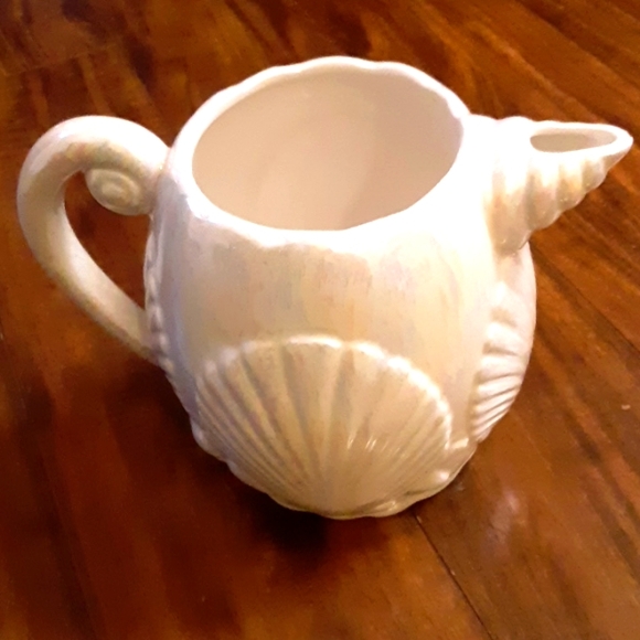 Dining | 53 Vintage Seashell Pitcher Iridescent Glaze | Poshmark